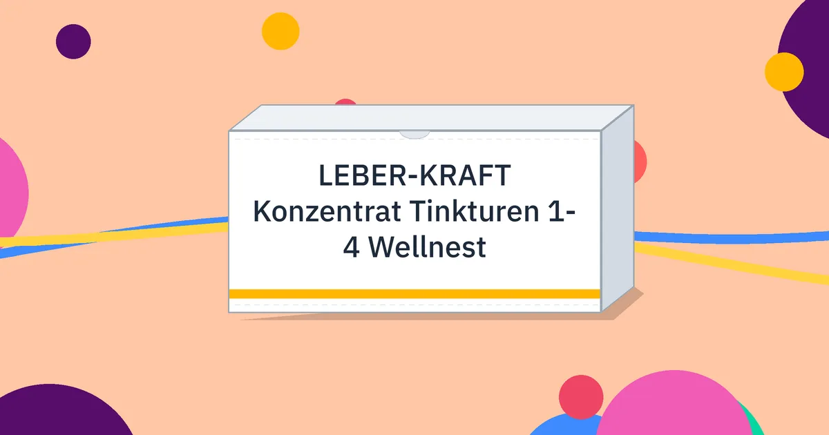 Symbolbild: Packung mit der Aufschrift LEBER-KRAFT Konzentrat Tinkturen 1-4 Wellnest (PZN 08458678) – Verfügbarkeit und Bezug in Apotheken in Frankfurt am Main