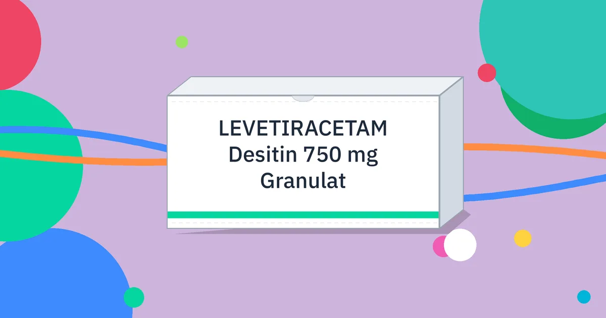 Symbolbild: Packung mit der Aufschrift LEVETIRACETAM Desitin 750 mg Granulat (PZN 08891760) – Verfügbarkeit und Bezug in Apotheken in Frankfurt am Main