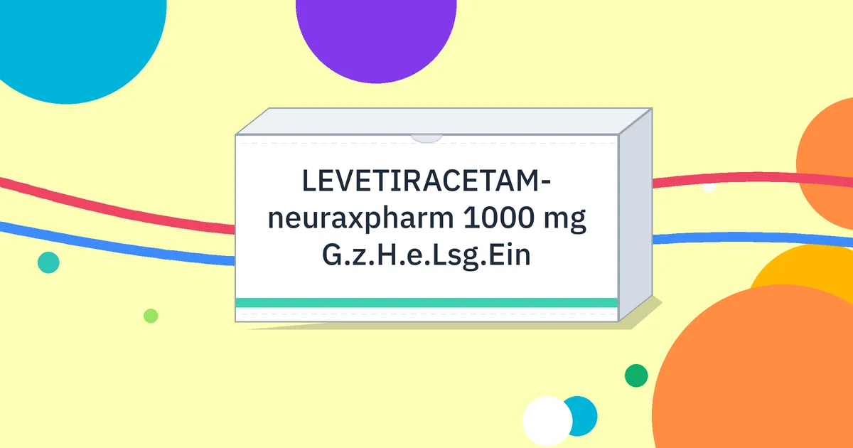 Symbolbild: Packung mit der Aufschrift LEVETIRACETAM-neuraxpharm 1000 mg G.z.H.e.Lsg.Ein (PZN 10251832) – Verfügbarkeit und Bezug in Apotheken in Frankfurt am Main