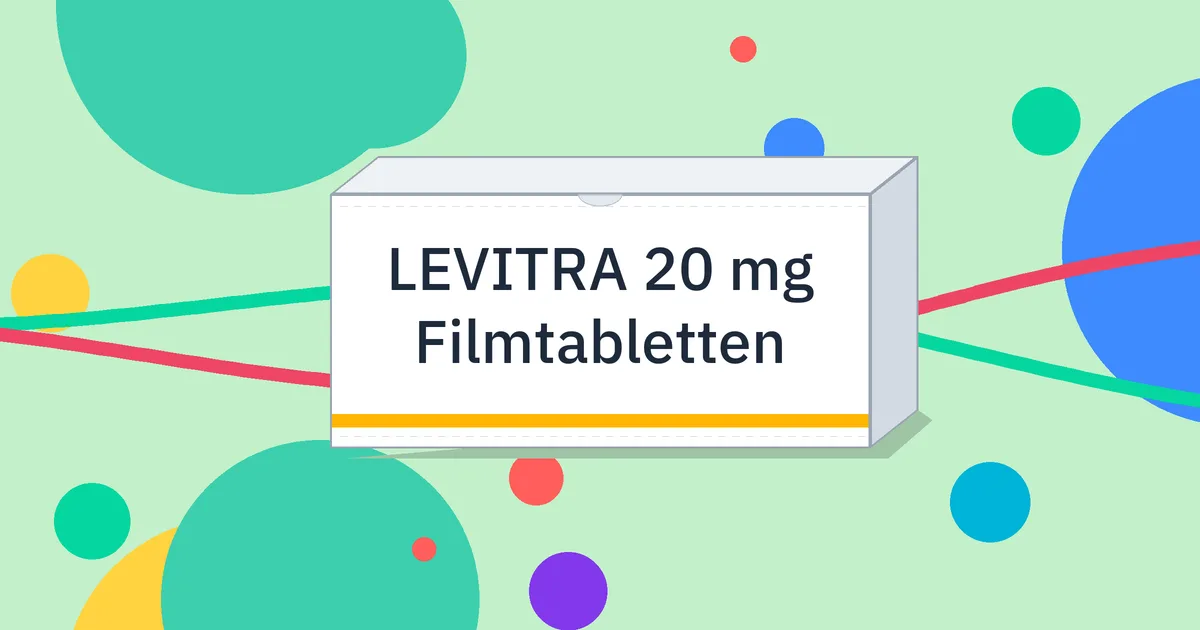 Symbolbild: Packung mit der Aufschrift LEVITRA 20 mg Filmtabletten (PZN 06586900) – Verfügbarkeit und Bezug in Apotheken in Frankfurt am Main