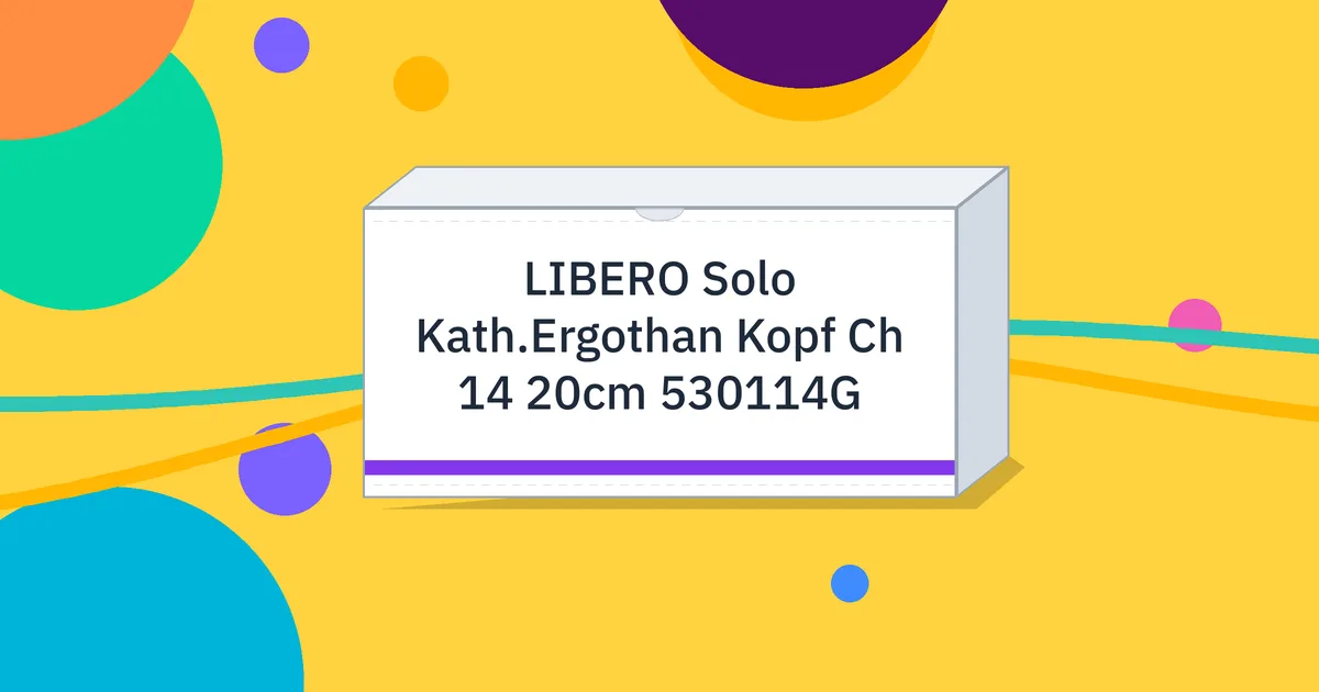 Symbolbild: Packung mit der Aufschrift LIBERO Solo Kath.Ergothan Kopf Ch 14 20cm 530114G (PZN 06629472) – Verfügbarkeit und Bezug in Apotheken in Frankfurt am Main