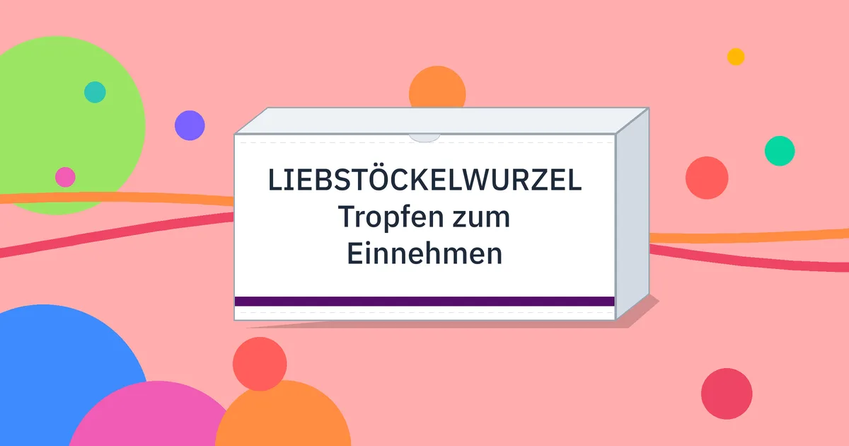 Symbolbild: Packung mit der Aufschrift LIEBSTÖCKELWURZEL Tropfen zum Einnehmen (PZN 11866889) – Verfügbarkeit und Bezug in Apotheken in Frankfurt am Main