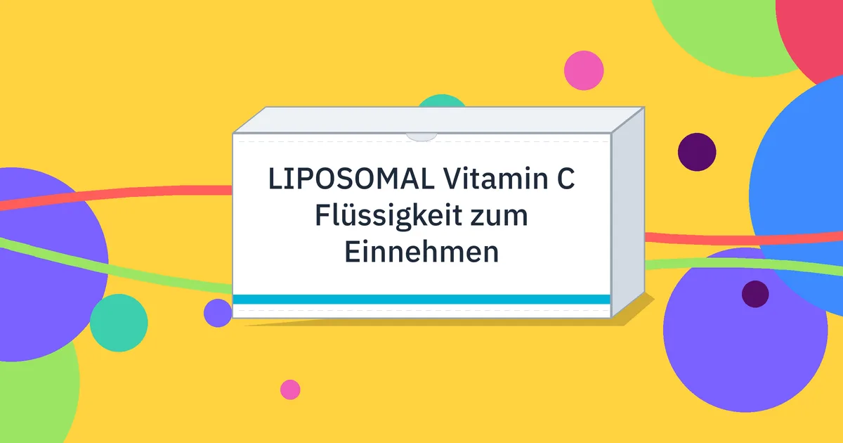 Symbolbild: Packung mit der Aufschrift LIPOSOMAL Vitamin C Flüssigkeit zum Einnehmen (PZN 19403893) – Verfügbarkeit und Bezug in Apotheken in Frankfurt am Main