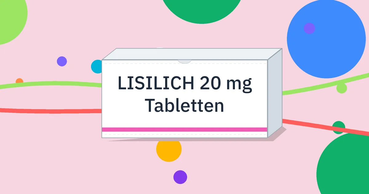 Symbolbild: Packung mit der Aufschrift LISILICH 20 mg Tabletten (PZN 00755750) – Verfügbarkeit und Bezug in Apotheken in Frankfurt am Main