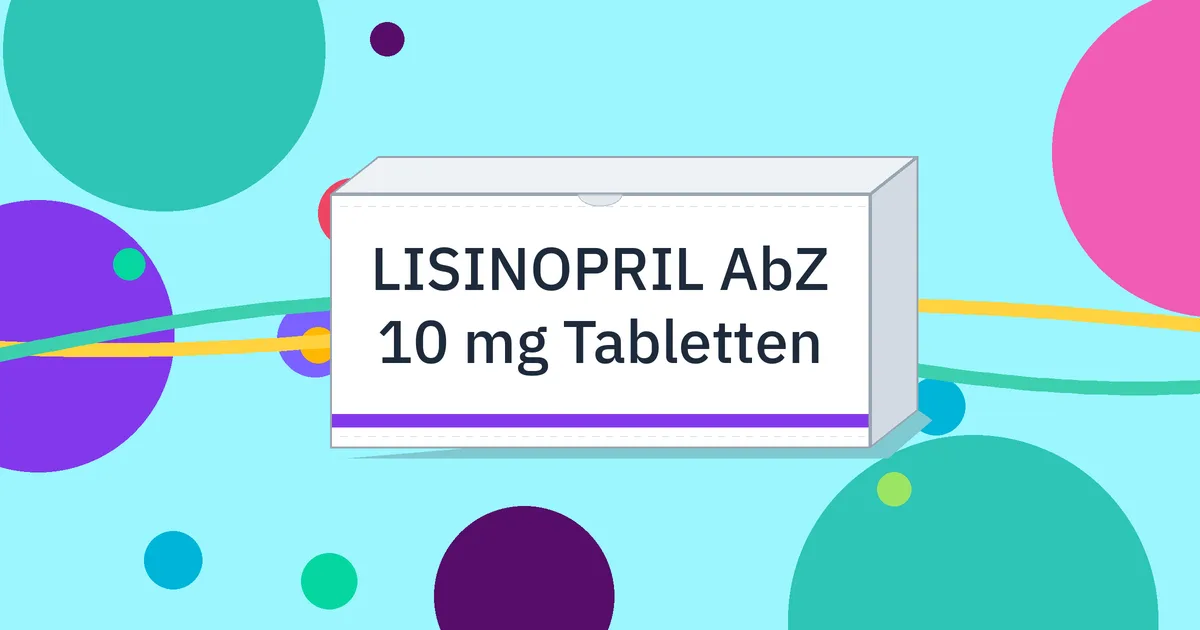 Symbolbild: Packung mit der Aufschrift LISINOPRIL AbZ 10 mg Tabletten (PZN 01016316) – Verfügbarkeit und Bezug in Apotheken in Frankfurt am Main