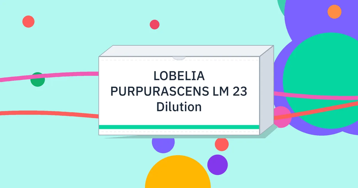 Symbolbild: Packung mit der Aufschrift LOBELIA PURPURASCENS LM 23 Dilution (PZN 13534447) – Verfügbarkeit und Bezug in Apotheken in Frankfurt am Main