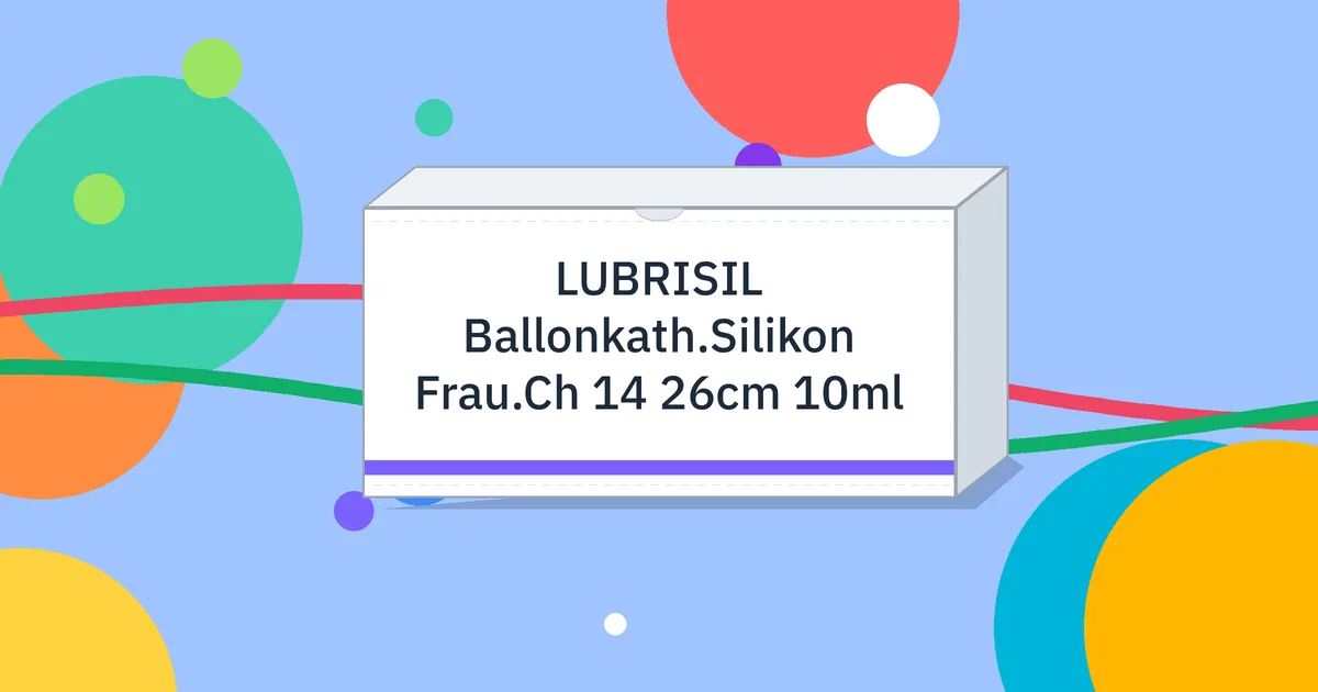 Symbolbild: Packung mit der Aufschrift LUBRISIL Ballonkath.Silikon Frau.Ch 14 26cm 10ml (PZN 06901589) – Verfügbarkeit und Bezug in Apotheken in Frankfurt am Main