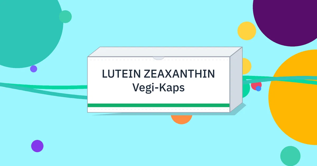 Symbolbild: Packung mit der Aufschrift LUTEIN ZEAXANTHIN Vegi-Kaps (PZN 05992696) – Verfügbarkeit und Bezug in Apotheken in Frankfurt am Main
