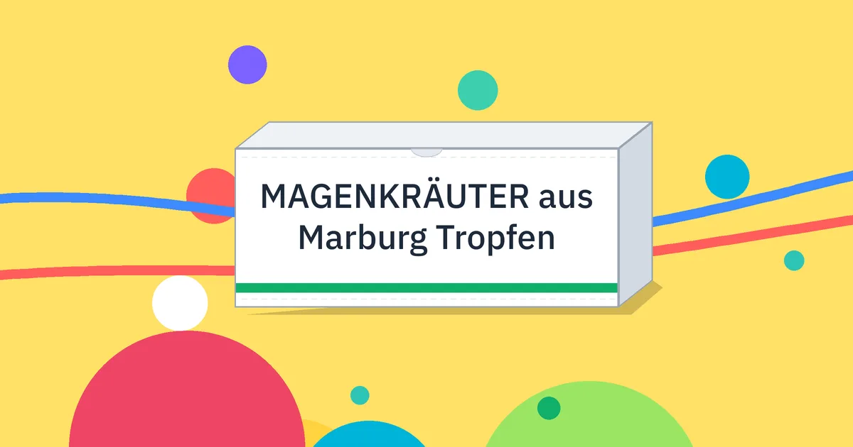 Symbolbild: Packung mit der Aufschrift MAGENKRÄUTER aus Marburg Tropfen (PZN 18909923) – Verfügbarkeit und Bezug in Apotheken in Frankfurt am Main