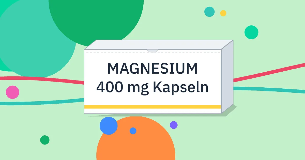 Symbolbild: Packung mit der Aufschrift MAGNESIUM 400 mg Kapseln (PZN 18165138) – Verfügbarkeit und Bezug in Apotheken in Frankfurt am Main