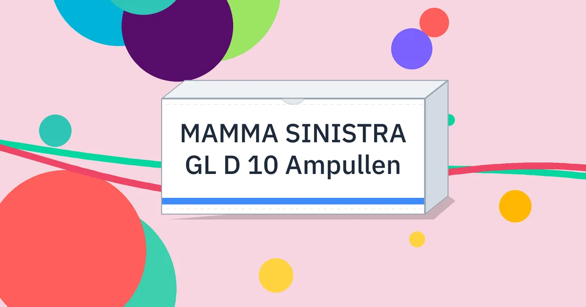 Symbolbild: Packung mit der Aufschrift MAMMA SINISTRA GL D 10 Ampullen (PZN 02883446) – Verfügbarkeit und Bezug in Apotheken in Frankfurt am Main