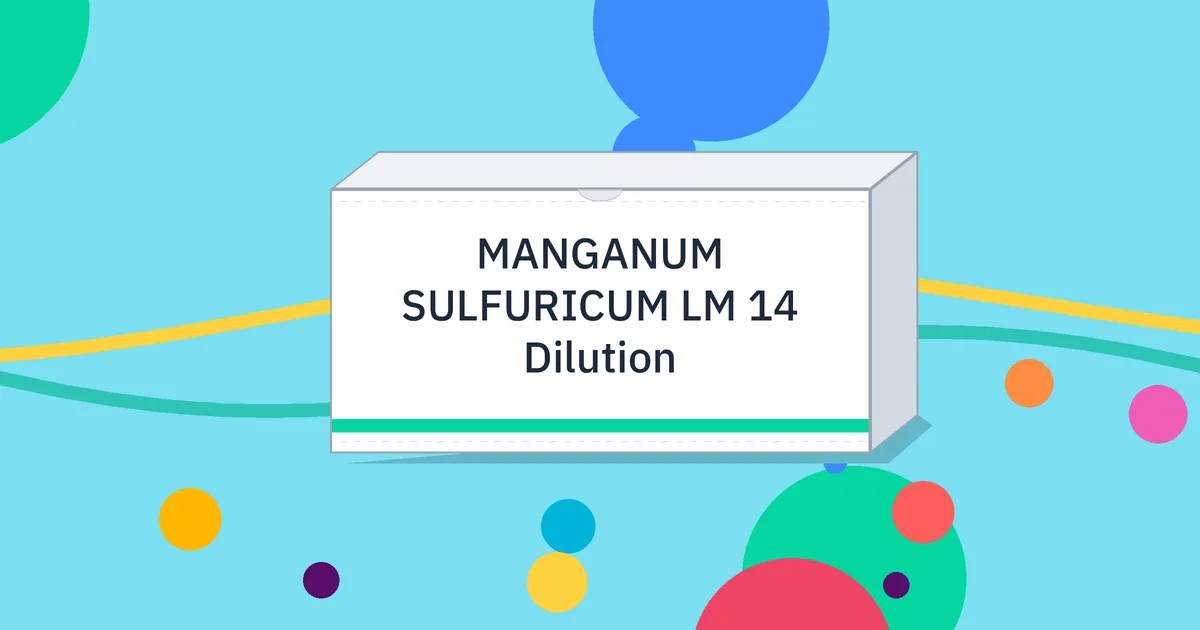 Symbolbild: Packung mit der Aufschrift MANGANUM SULFURICUM LM 14 Dilution (PZN 12946024) – Verfügbarkeit und Bezug in Apotheken in Frankfurt am Main