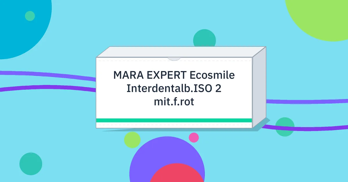 Symbolbild: Packung mit der Aufschrift MARA EXPERT Ecosmile Interdentalb.ISO 2 mit.f.rot (PZN 16780141) – Verfügbarkeit und Bezug in Apotheken in Frankfurt am Main