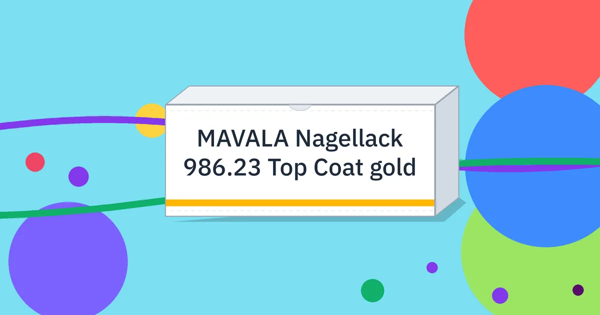 Symbolbild: Packung mit der Aufschrift MAVALA Nagellack 986.23 Top Coat gold (PZN 15560437) – Verfügbarkeit und Bezug in Apotheken in Frankfurt am Main