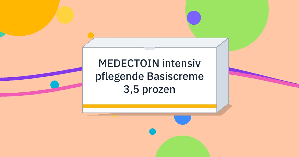 Symbolbild: Packung mit der Aufschrift MEDECTOIN intensiv pflegende Basiscreme 3,5 prozen (PZN 20804752) – Verfügbarkeit und Bezug in Apotheken in Frankfurt am Main