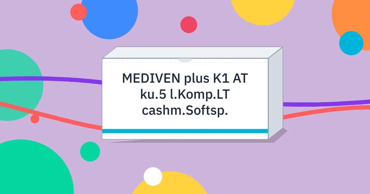 Symbolbild: Packung mit der Aufschrift MEDIVEN plus K1 AT ku.5 l.Komp.LT cashm.Softsp. (PZN 15029179) – Verfügbarkeit und Bezug in Apotheken in Frankfurt am Main