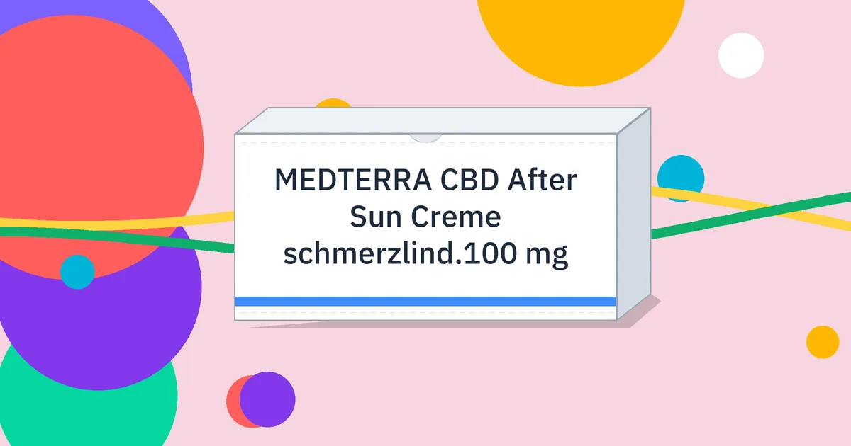 Symbolbild: Packung mit der Aufschrift MEDTERRA CBD After Sun Creme schmerzlind.100 mg (PZN 17366449) – Verfügbarkeit und Bezug in Apotheken in Frankfurt am Main