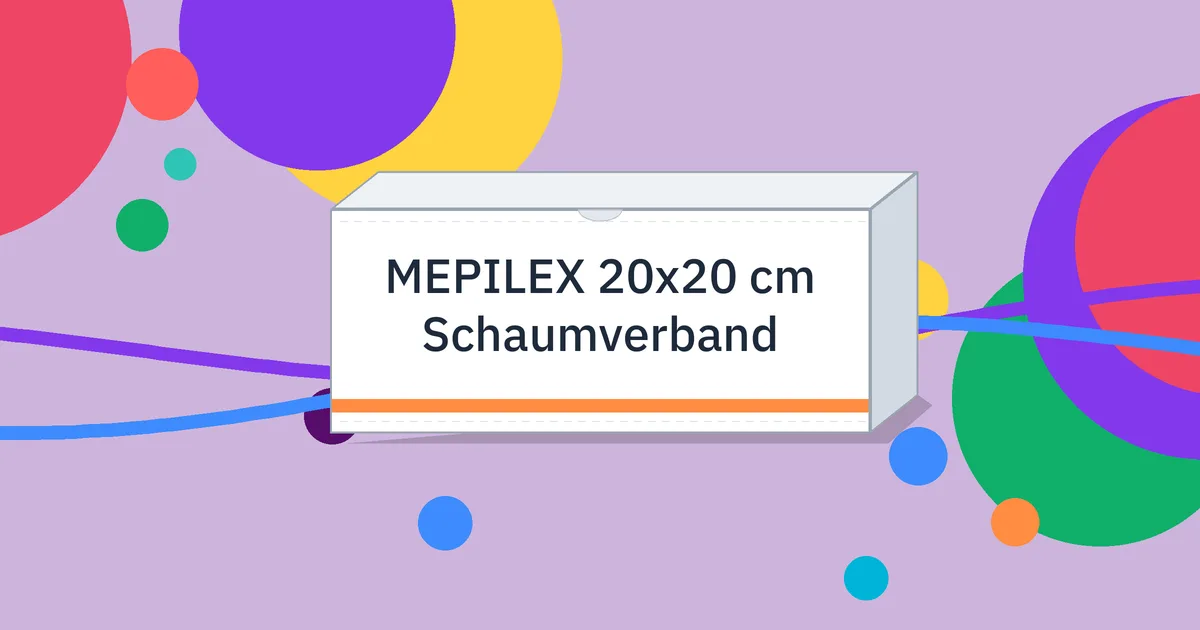 Symbolbild: Packung mit der Aufschrift MEPILEX 20x20 cm Schaumverband (PZN 13755711) – Verfügbarkeit und Bezug in Apotheken in Frankfurt am Main