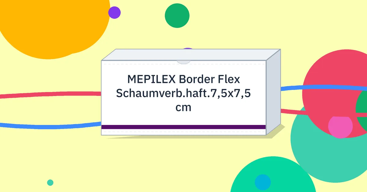 Symbolbild: Packung mit der Aufschrift MEPILEX Border Flex Schaumverb.haft.7,5x7,5 cm (PZN 20344210) – Verfügbarkeit und Bezug in Apotheken in Frankfurt am Main