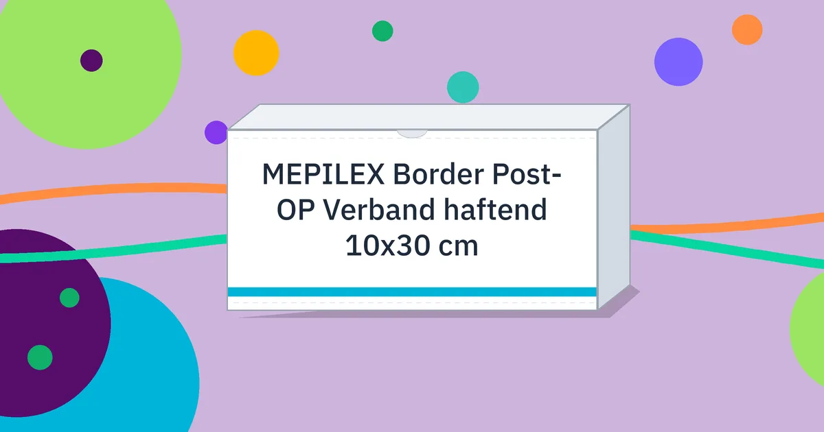 Symbolbild: Packung mit der Aufschrift MEPILEX Border Post-OP Verband haftend 10x30 cm (PZN 14139351) – Verfügbarkeit und Bezug in Apotheken in Frankfurt am Main