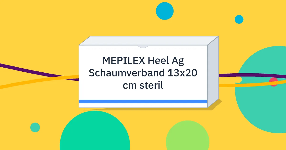 Symbolbild: Packung mit der Aufschrift MEPILEX Heel Ag Schaumverband 13x20 cm steril (PZN 14335218) – Verfügbarkeit und Bezug in Apotheken in Frankfurt am Main