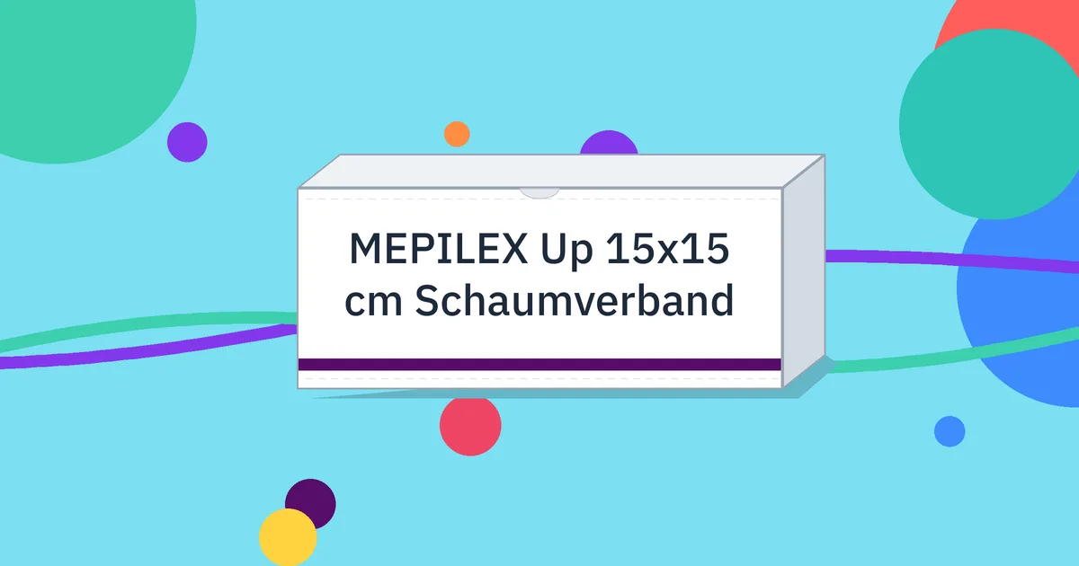 Symbolbild: Packung mit der Aufschrift MEPILEX Up 15x15 cm Schaumverband (PZN 09391249) – Verfügbarkeit und Bezug in Apotheken in Frankfurt am Main