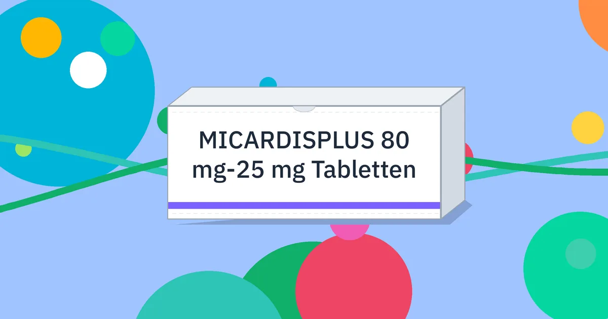 Symbolbild: Packung mit der Aufschrift MICARDISPLUS 80 mg-25 mg Tabletten (PZN 10276849) – Verfügbarkeit und Bezug in Apotheken in Frankfurt am Main