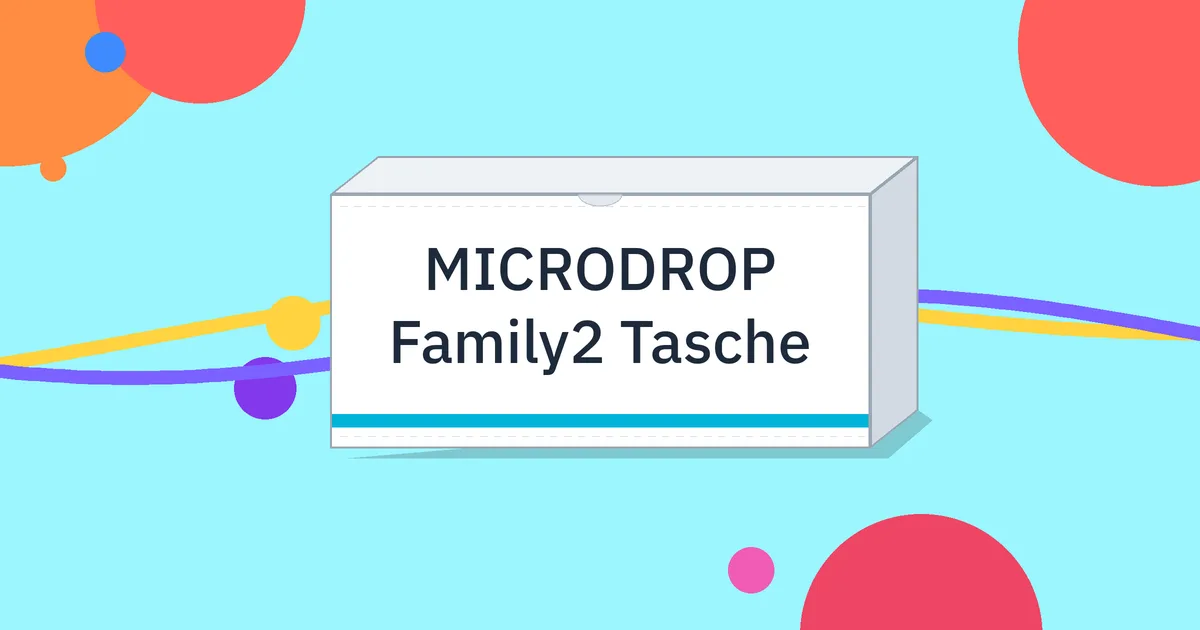 Symbolbild: Packung mit der Aufschrift MICRODROP Family2 Tasche (PZN 09937553) – Verfügbarkeit und Bezug in Apotheken in Frankfurt am Main