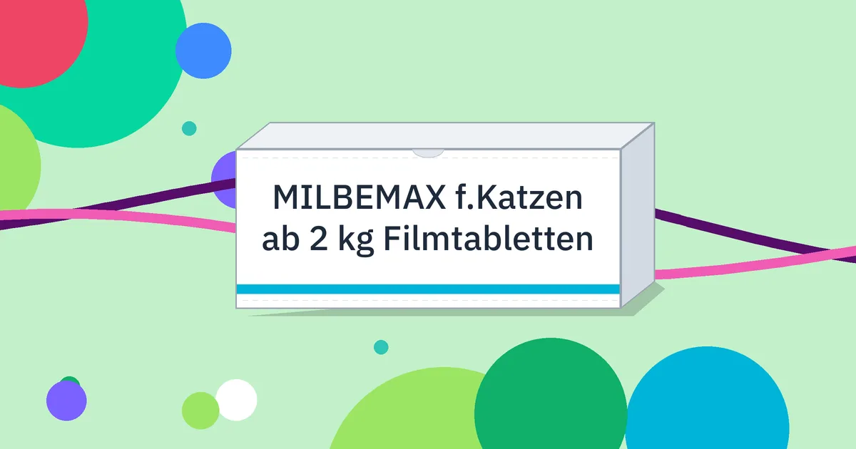Symbolbild: Packung mit der Aufschrift MILBEMAX f.Katzen ab 2 kg Filmtabletten (PZN 01309082) – Verfügbarkeit und Bezug in Apotheken in Frankfurt am Main