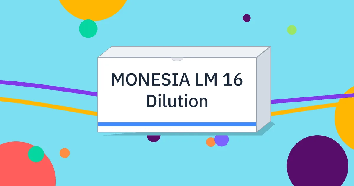 Symbolbild: Packung mit der Aufschrift MONESIA LM 16 Dilution (PZN 13610786) – Verfügbarkeit und Bezug in Apotheken in Frankfurt am Main