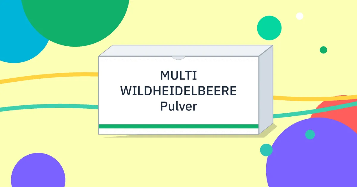 Symbolbild: Packung mit der Aufschrift MULTI WILDHEIDELBEERE Pulver (PZN 20509993) – Verfügbarkeit und Bezug in Apotheken in Frankfurt am Main