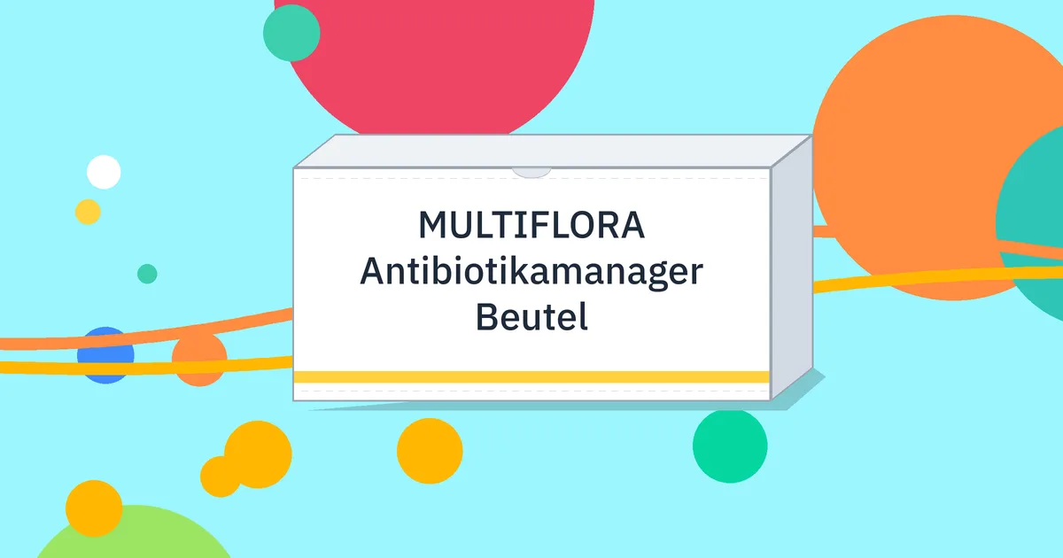 Symbolbild: Packung mit der Aufschrift MULTIFLORA Antibiotikamanager Beutel (PZN 18886240) – Verfügbarkeit und Bezug in Apotheken in Frankfurt am Main