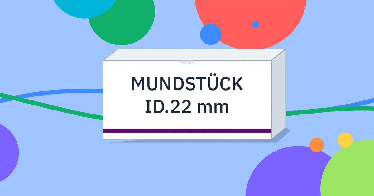 Symbolbild: Packung mit der Aufschrift MUNDSTÜCK ID.22 mm (PZN 17431916) – Verfügbarkeit und Bezug in Apotheken in Frankfurt am Main