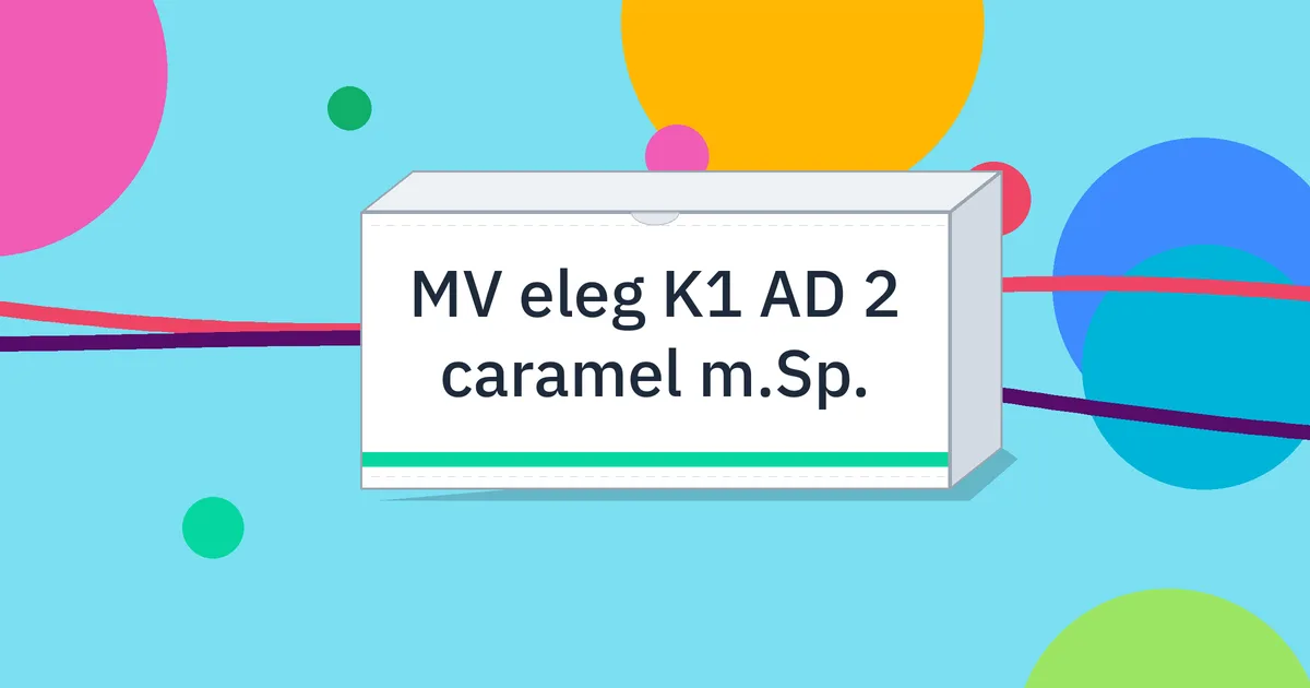 Symbolbild: Packung mit der Aufschrift MV eleg K1 AD 2 caramel m.Sp. (PZN 00528385) – Verfügbarkeit und Bezug in Apotheken in Frankfurt am Main