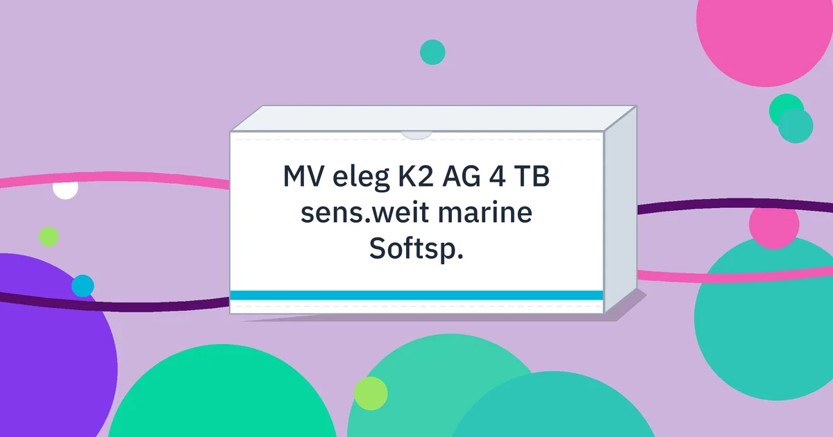 Symbolbild: Packung mit der Aufschrift MV eleg K2 AG 4 TB sens.weit marine Softsp. (PZN 14611730) – Verfügbarkeit und Bezug in Apotheken in Frankfurt am Main