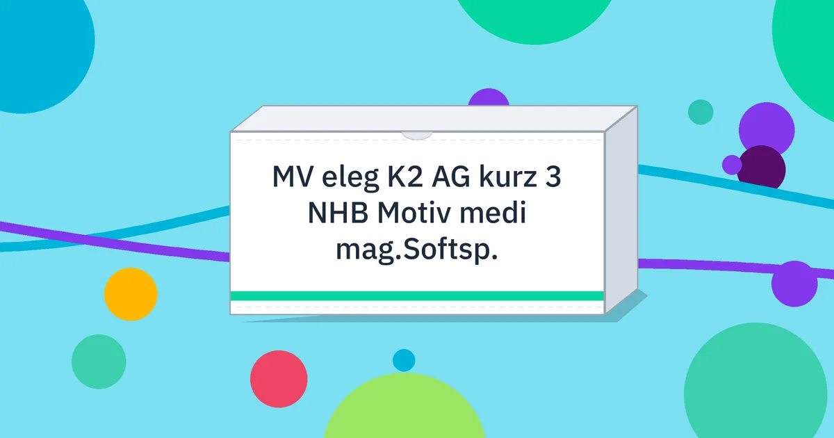 Symbolbild: Packung mit der Aufschrift MV eleg K2 AG kurz 3 NHB Motiv medi mag.Softsp. (PZN 15708070) – Verfügbarkeit und Bezug in Apotheken in Frankfurt am Main