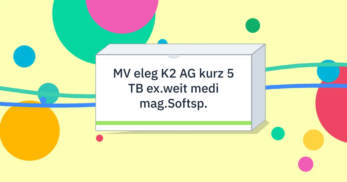 Symbolbild: Packung mit der Aufschrift MV eleg K2 AG kurz 5 TB ex.weit medi mag.Softsp. (PZN 14637600) – Verfügbarkeit und Bezug in Apotheken in Frankfurt am Main