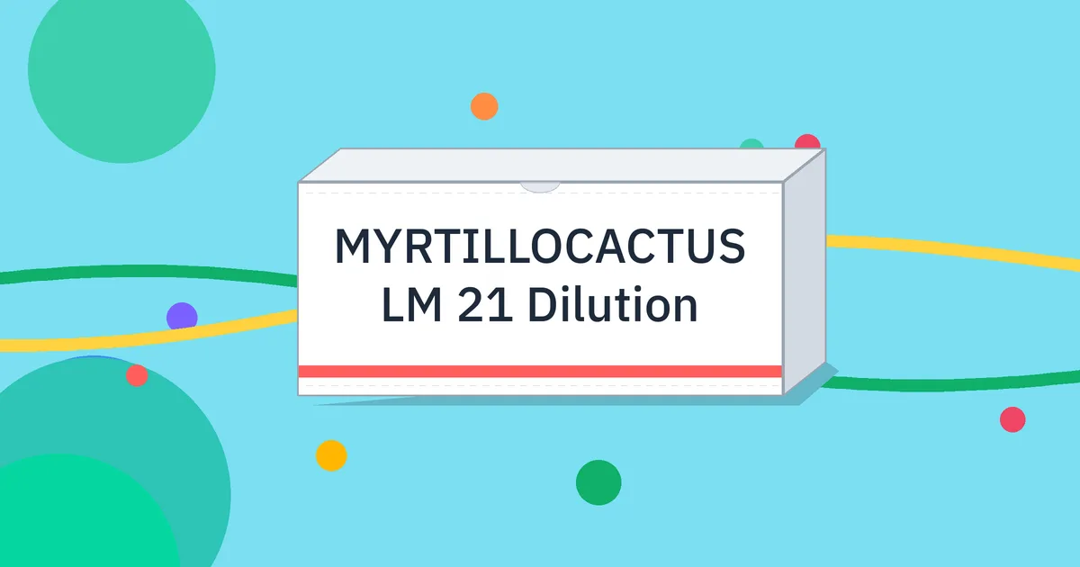 Symbolbild: Packung mit der Aufschrift MYRTILLOCACTUS LM 21 Dilution (PZN 13613158) – Verfügbarkeit und Bezug in Apotheken in Frankfurt am Main