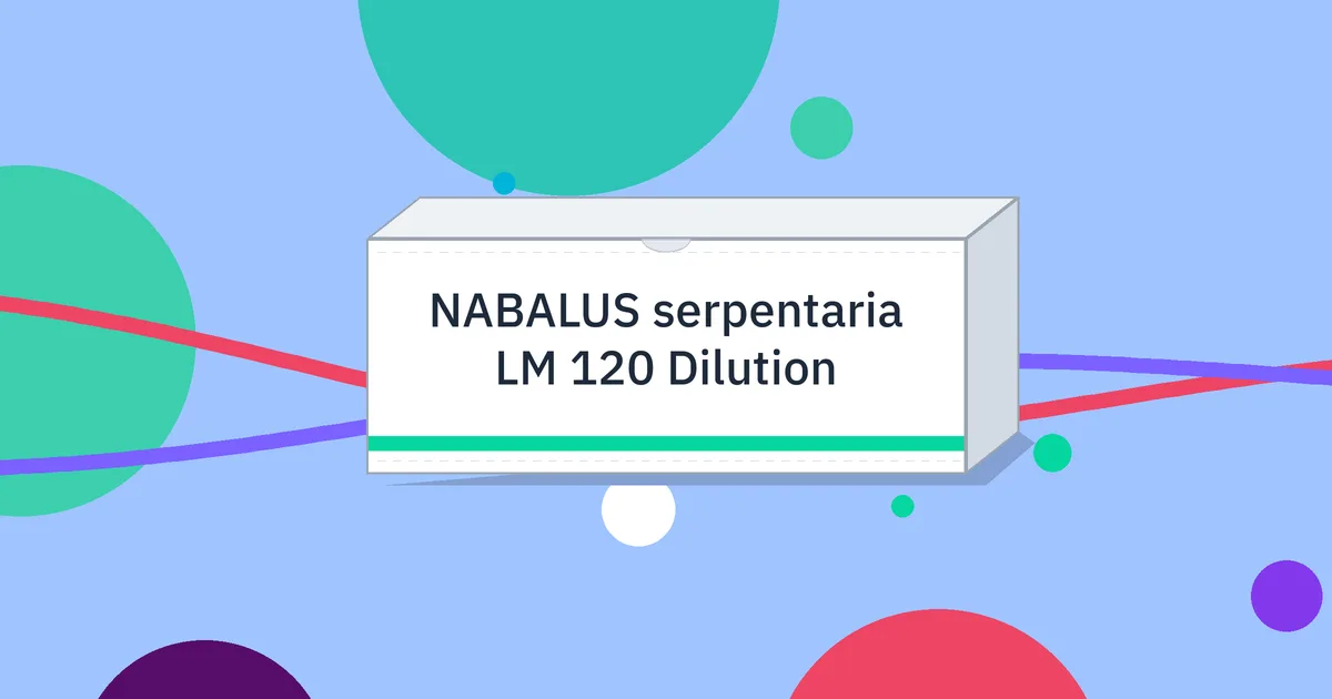 Symbolbild: Packung mit der Aufschrift NABALUS serpentaria LM 120 Dilution (PZN 13615252) – Verfügbarkeit und Bezug in Apotheken in Frankfurt am Main