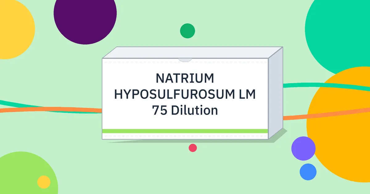 Symbolbild: Packung mit der Aufschrift NATRIUM HYPOSULFUROSUM LM 75 Dilution (PZN 12964140) – Verfügbarkeit und Bezug in Apotheken in Frankfurt am Main