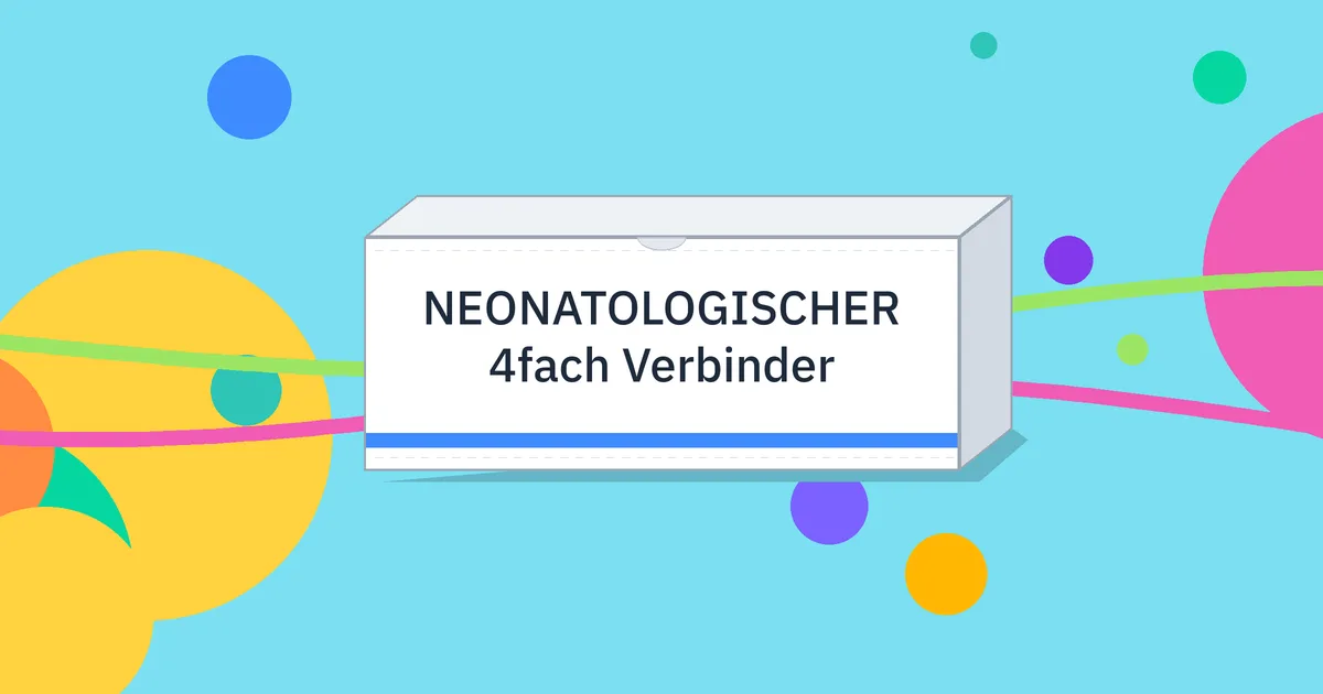 Symbolbild: Packung mit der Aufschrift NEONATOLOGISCHER 4fach Verbinder (PZN 07140626) – Verfügbarkeit und Bezug in Apotheken in Frankfurt am Main