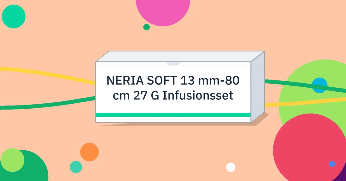 Symbolbild: Packung mit der Aufschrift NERIA SOFT 13 mm-80 cm 27 G Infusionsset (PZN 03986898) – Verfügbarkeit und Bezug in Apotheken in Frankfurt am Main