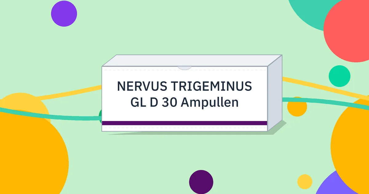 Symbolbild: Packung mit der Aufschrift NERVUS TRIGEMINUS GL D 30 Ampullen (PZN 02831099) – Verfügbarkeit und Bezug in Apotheken in Frankfurt am Main