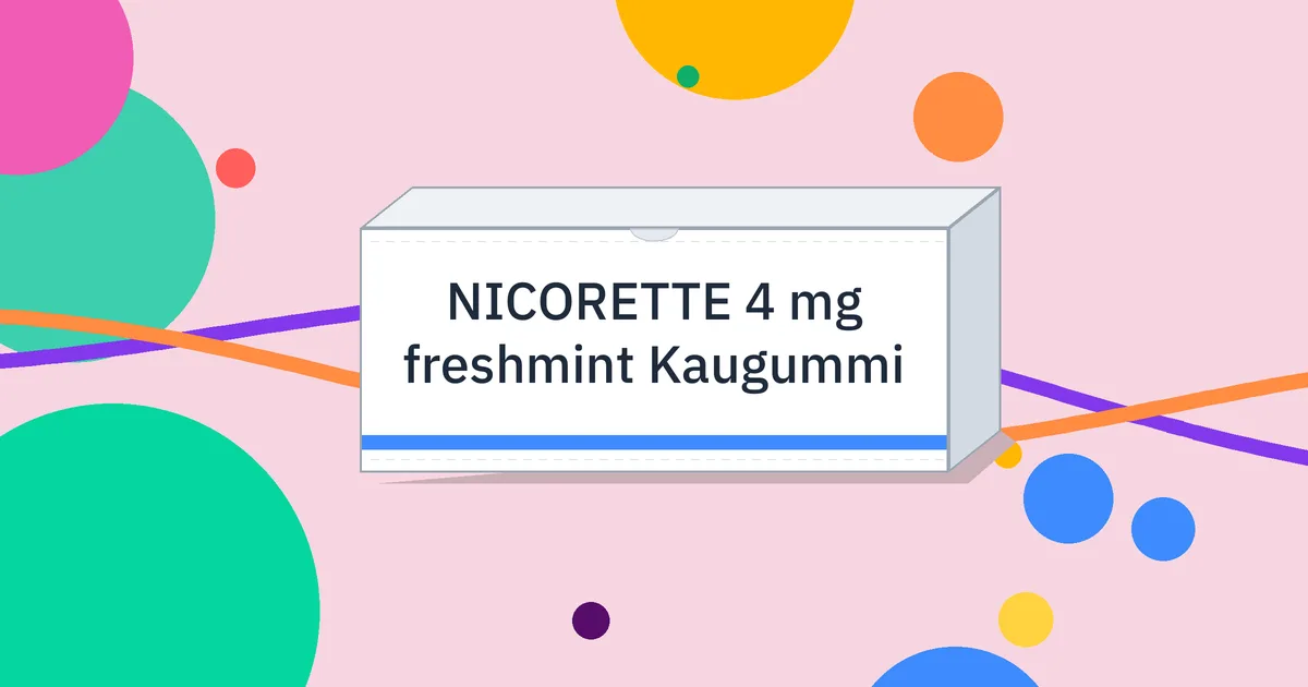 Symbolbild: Packung mit der Aufschrift NICORETTE 4 mg freshmint Kaugummi (PZN 06680119) – Verfügbarkeit und Bezug in Apotheken in Frankfurt am Main