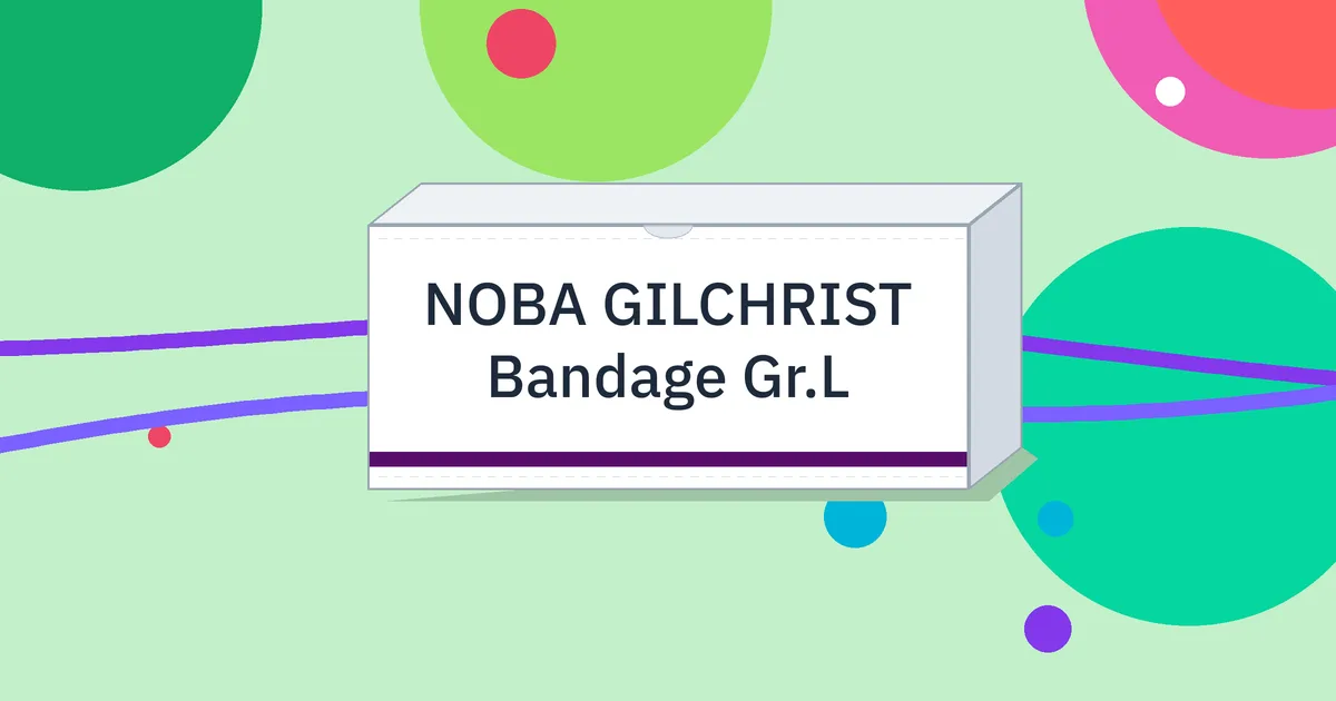 Symbolbild: Packung mit der Aufschrift NOBA GILCHRIST Bandage Gr.L (PZN 06469643) – Verfügbarkeit und Bezug in Apotheken in Frankfurt am Main