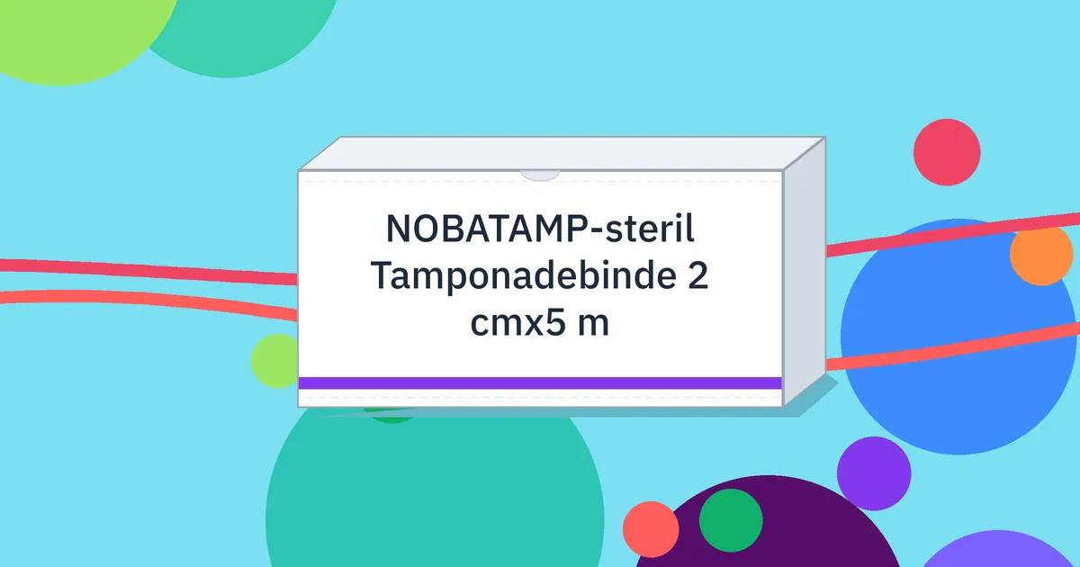 Symbolbild: Packung mit der Aufschrift NOBATAMP-steril Tamponadebinde 2 cmx5 m (PZN 04235964) – Verfügbarkeit und Bezug in Apotheken in Frankfurt am Main