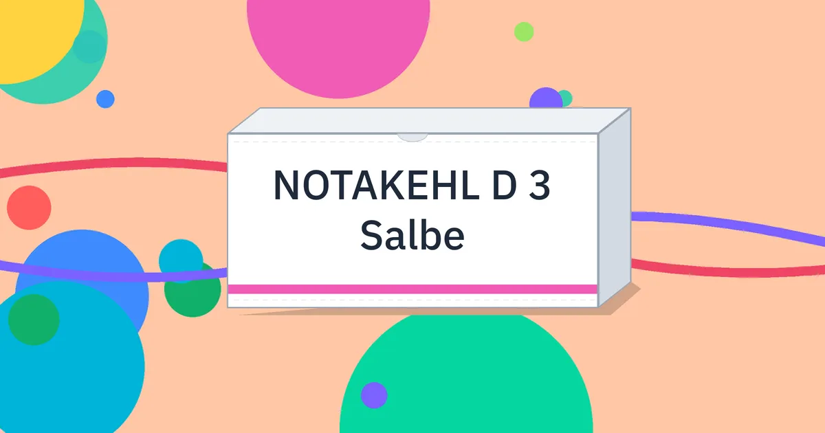 Symbolbild: Packung mit der Aufschrift NOTAKEHL D 3 Salbe (PZN 03685748) – Verfügbarkeit und Bezug in Apotheken in Frankfurt am Main