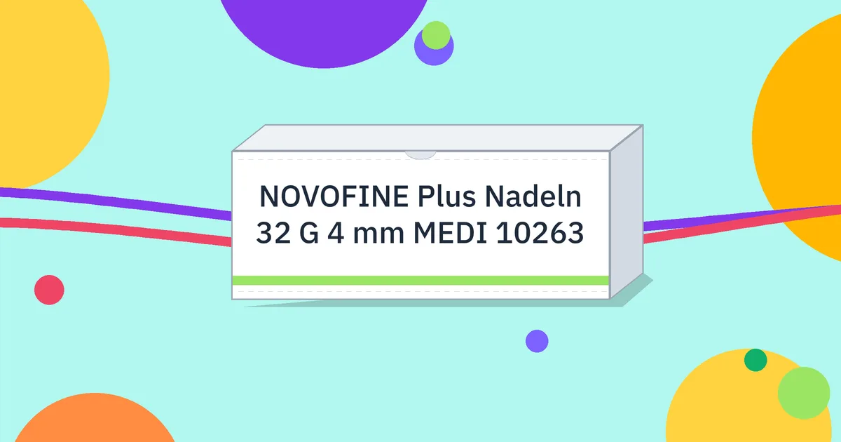 Symbolbild: Packung mit der Aufschrift NOVOFINE Plus Nadeln 32 G 4 mm MEDI 10263 (PZN 20405532) – Verfügbarkeit und Bezug in Apotheken in Frankfurt am Main