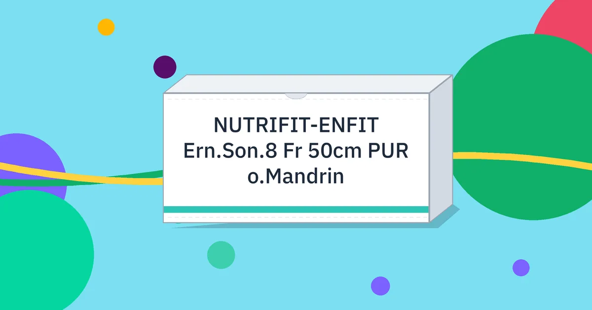 Symbolbild: Packung mit der Aufschrift NUTRIFIT-ENFIT Ern.Son.8 Fr 50cm PUR o.Mandrin (PZN 14173709) – Verfügbarkeit und Bezug in Apotheken in Frankfurt am Main