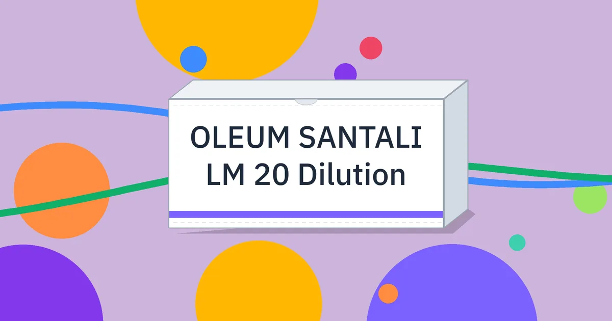 Symbolbild: Packung mit der Aufschrift OLEUM SANTALI LM 20 Dilution (PZN 13623381) – Verfügbarkeit und Bezug in Apotheken in Frankfurt am Main